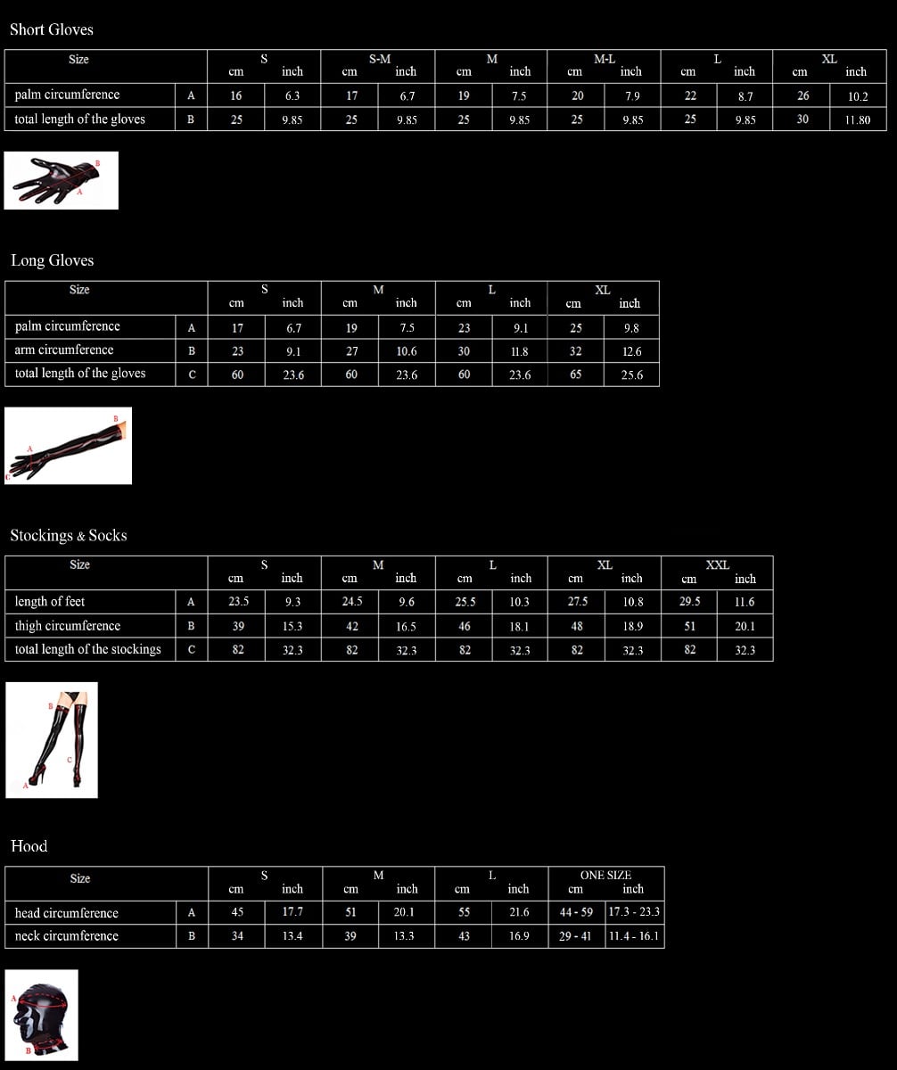 SIZE CHART | Rubber Loft